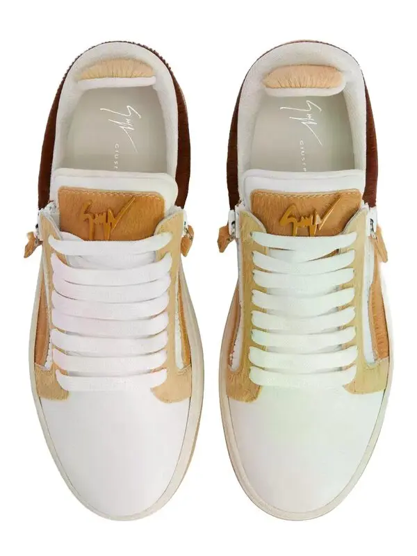 GIUSEPPE ZANOTTI Gz94 Colour-block Double-zip Low-top Sneakers - White
