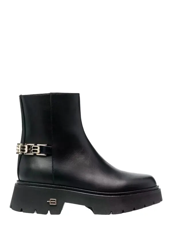 BALDININI Chain-embellished Ankle Boots - Black