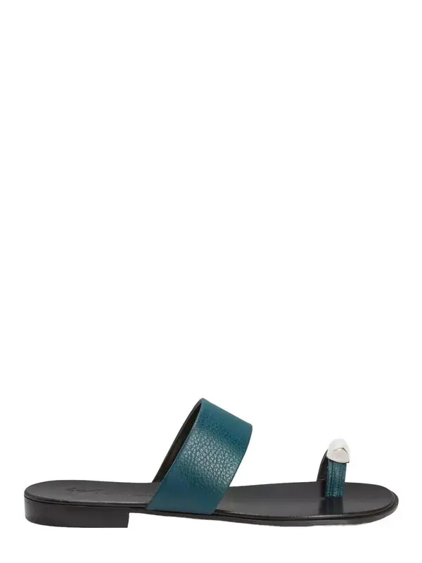GIUSEPPE ZANOTTI Norbert Leather Toe-loop Sandals - Blue