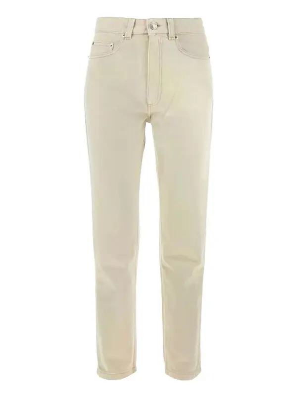 AMI Paris Logo Patch Straight Leg Jeans - Neutrals
