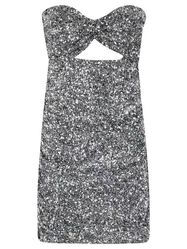 Amen Cut-out Strapless Mini Dress - Silver