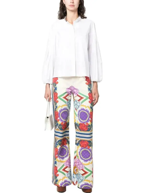 La DoubleJ Liberty Print Flared Jeans - Neutrals
