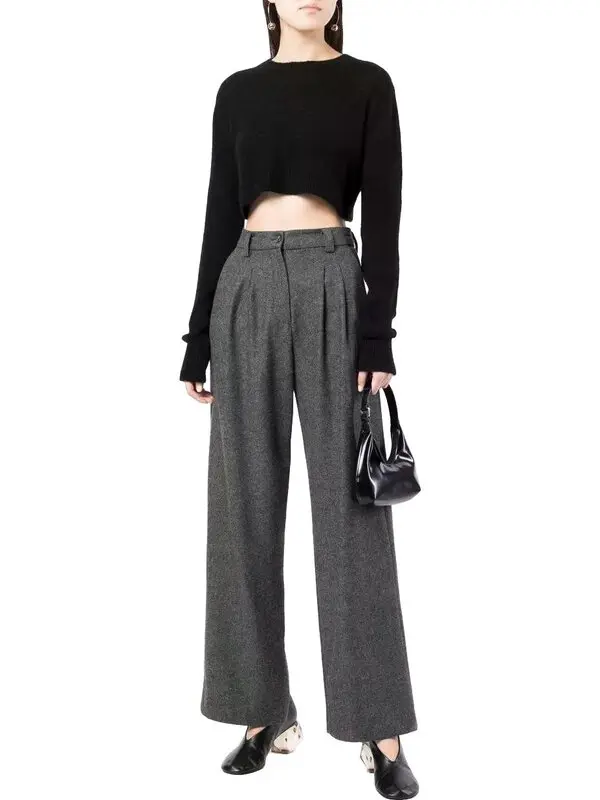 Cashmere In Love Como Cropped Cashmere Jumper - Black