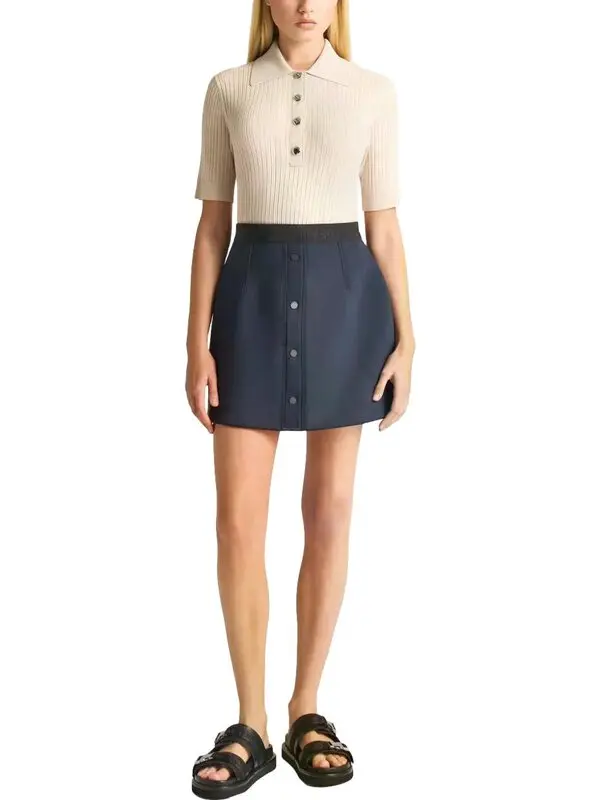 Fusalp Ribbed Knit Polo Top - Neutrals