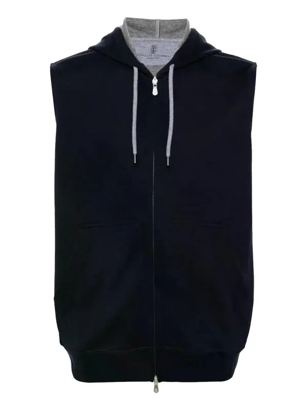 Brunello Cucinelli Sleeveless Hoodie - Blue