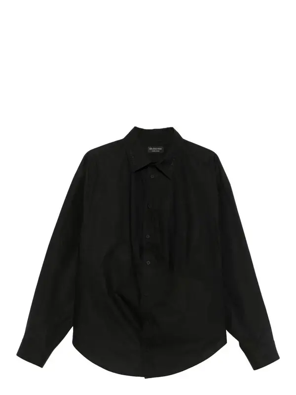 Balenciaga Logo Embroidered Shirt - Black