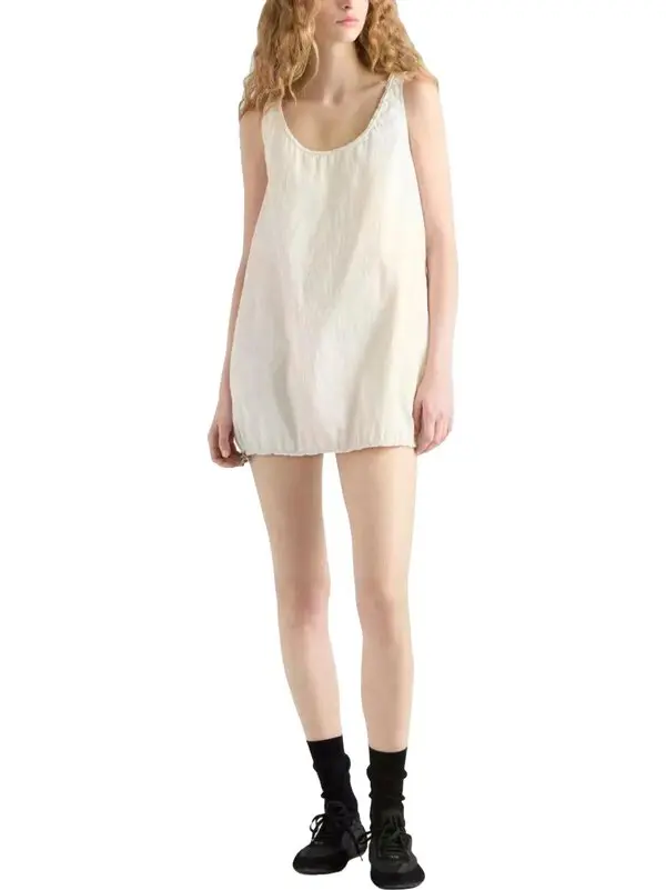 Prada Pongé Sleeveless Mini Dress - Neutrals