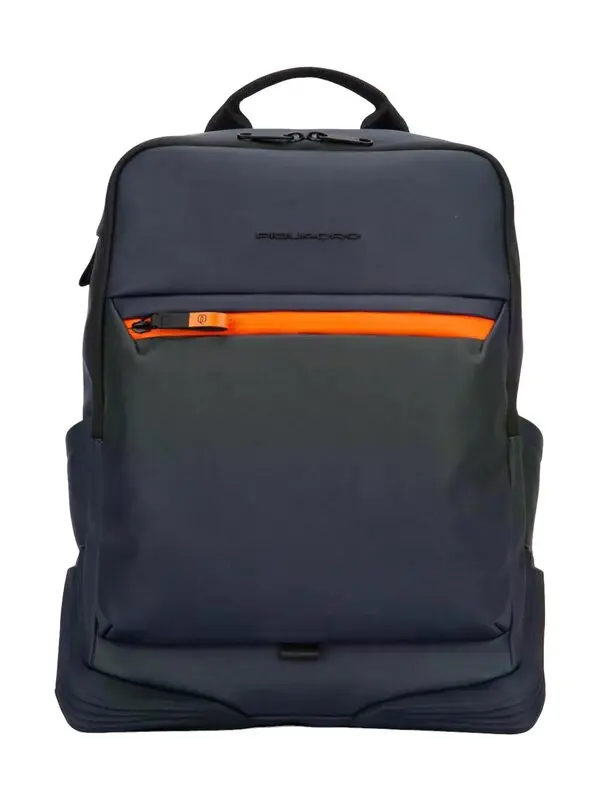 PIQUADRO Water-resistant Calf Leather Backpack - Blue