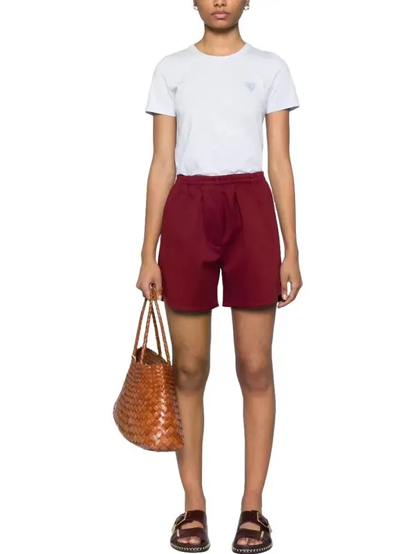 FORTE_FORTE Twill Cotton Shorts - Red
