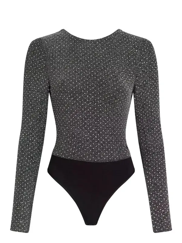 Karl Lagerfeld Crystal-embellished Bodysuit - Grey