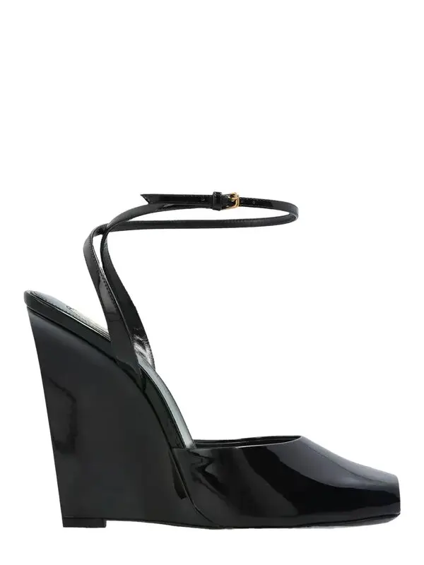 Saint Laurent 110mm La Scandale Wedge Sandals - Black
