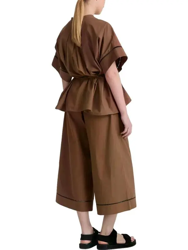 YVES SALOMON Cropped Trousers - Brown