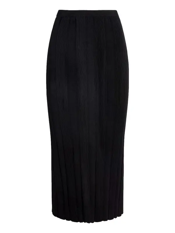 Proenza Schouler Ribbed Knit Midi Skirt - Black