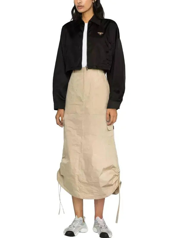 Prada Re-nylon Cropped Blouson Jacket - Black