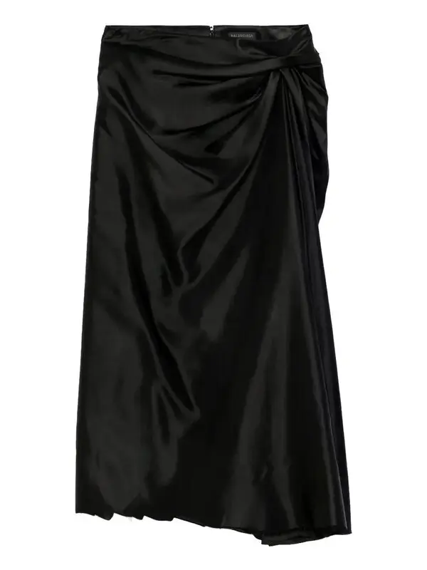 Balenciaga Satin Midi Dress - Black