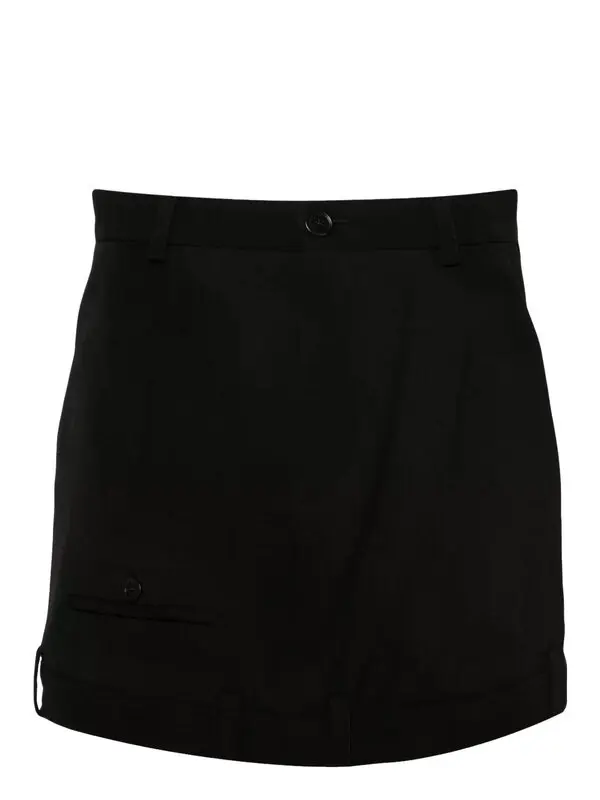 Balenciaga Deconstructed Wool Miniskirt - Black