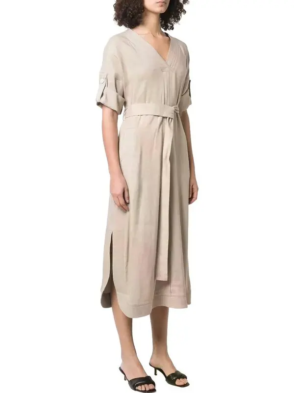 Lorena Antoniazzi Belted Midi Dress - Neutrals