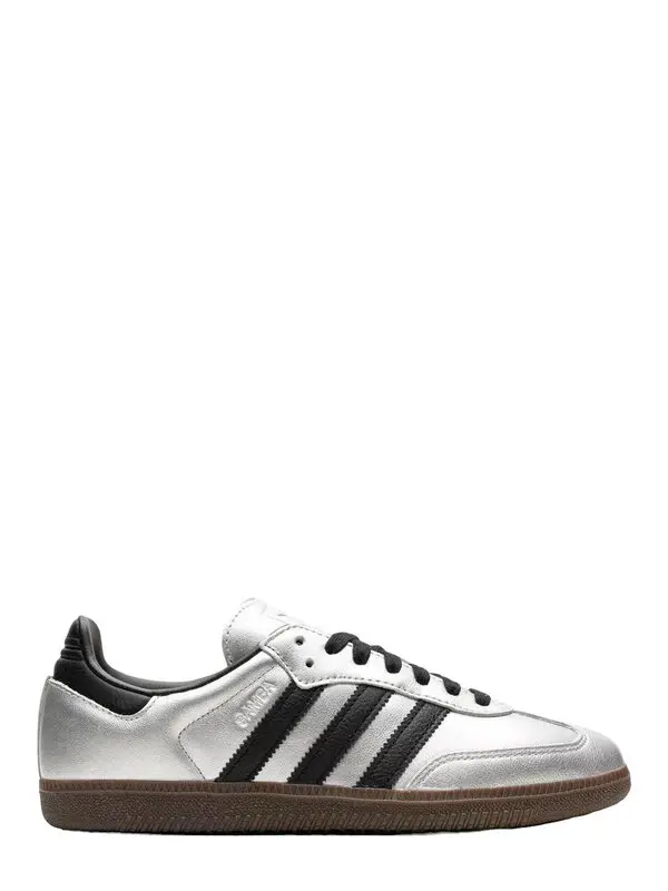 Adidas Samba Og Metallic/black/gum Sneakers - Silver