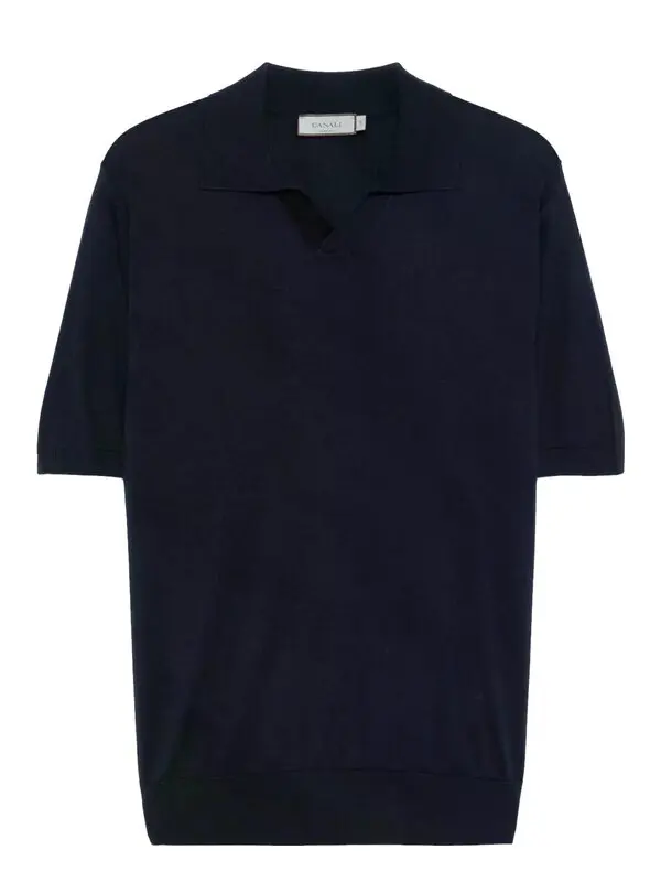 Canali Polo-collar T-shirt - Blue