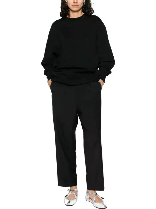 Études Studio Relaxed Fit Crewneck Sweatshirt With Embroidered Detailing - Black