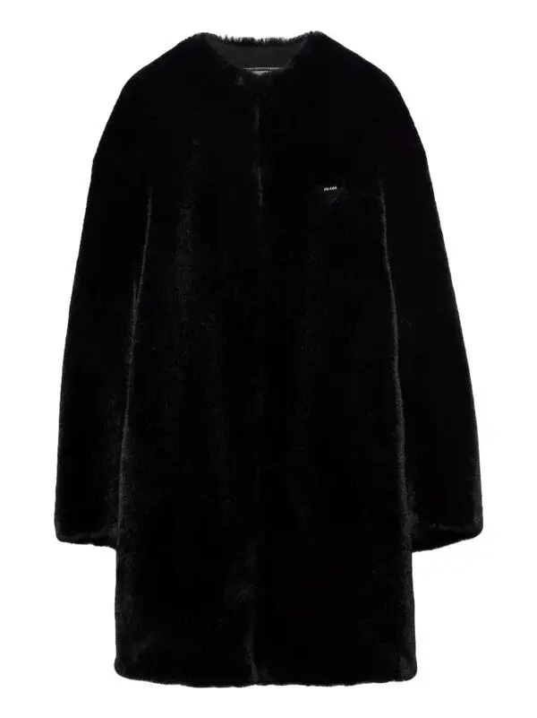 Prada Aspen Faux-fur Coat - Black