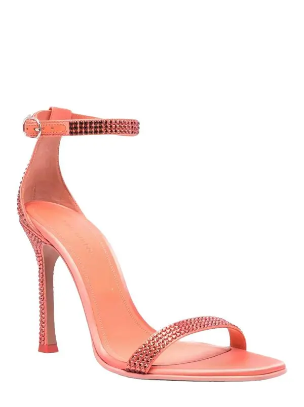 Amina Muaddi Crystal-embellished Stiletto Sandals - Orange