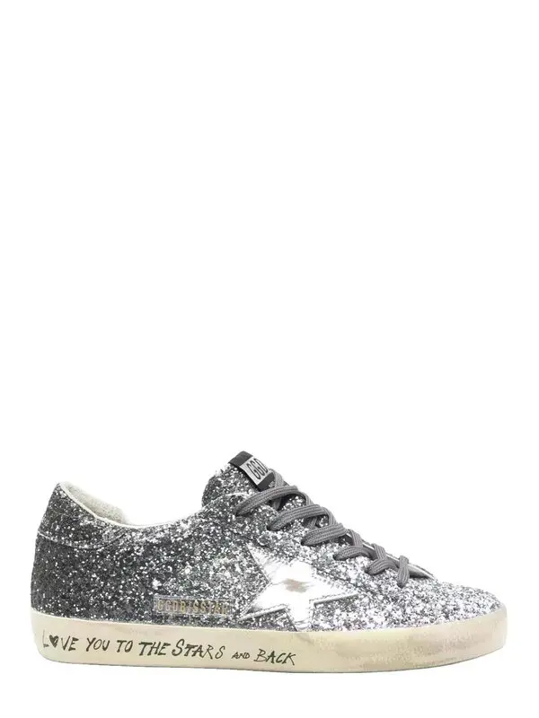 GOLDEN GOOSE Super-star Glitter Sneakers - Silver