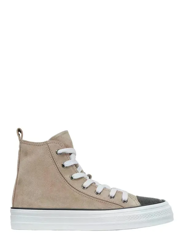 Brunello Cucinelli Panelled High Top Sneakers - Brown
