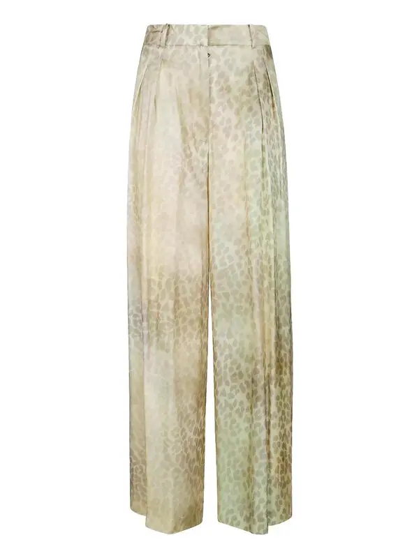NUDE Animal Print Belted Trousers - Neutrals