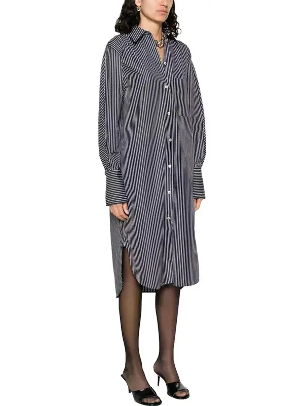 TOTEME Striped Shirt Dress - Black
