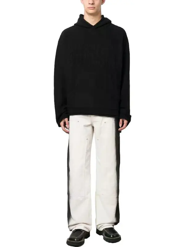 MAISON MARGIELA Number-motif Knitted Hoodie - Black
