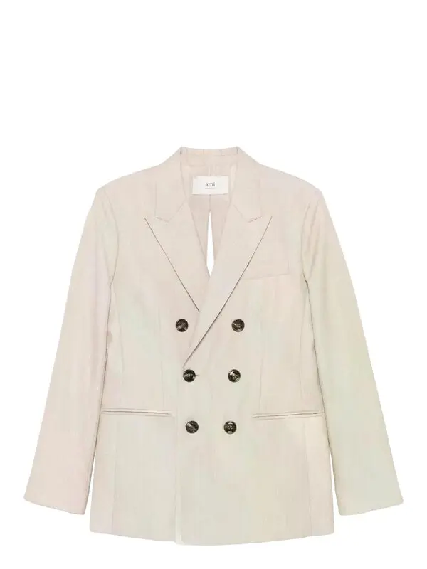 AMI Paris Double-breasted Blazer - Neutrals