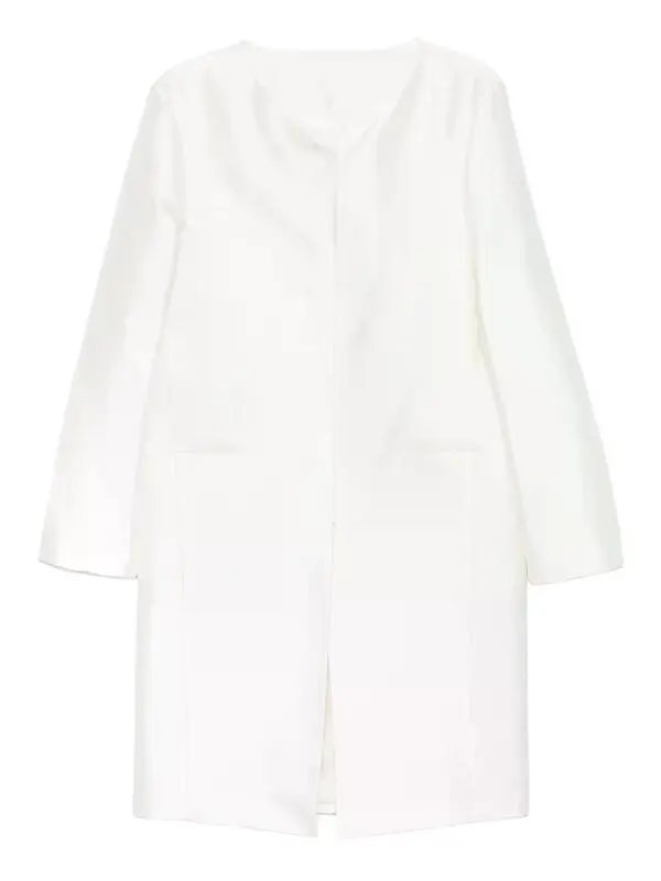 TOTEME Collarless Silk Coat - Neutrals
