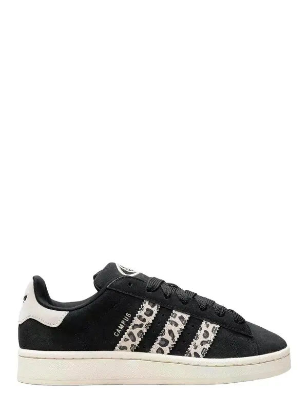 Adidas Campus 00s Leopard Print Suede Sneakers - Black
