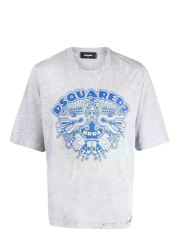 Dsquared2 Graphic-logo Print T-shirt - Grey