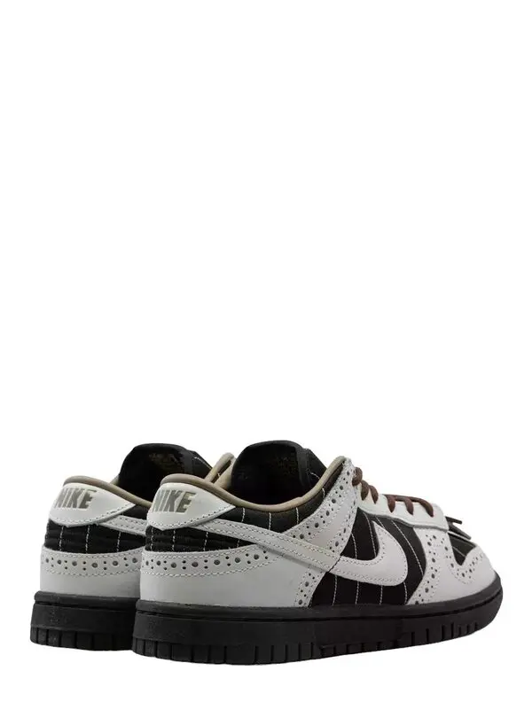 Nike Dunk Low Brogue Pinstripe Lace-up Sneakers - Black