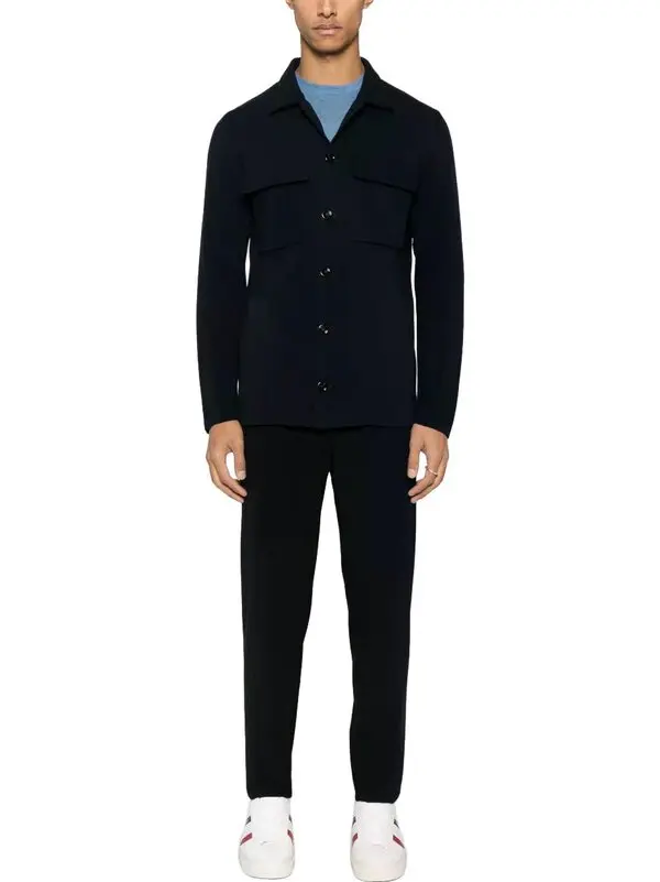 LARDINI Midnight Cotton Shirt Jacket - Blue