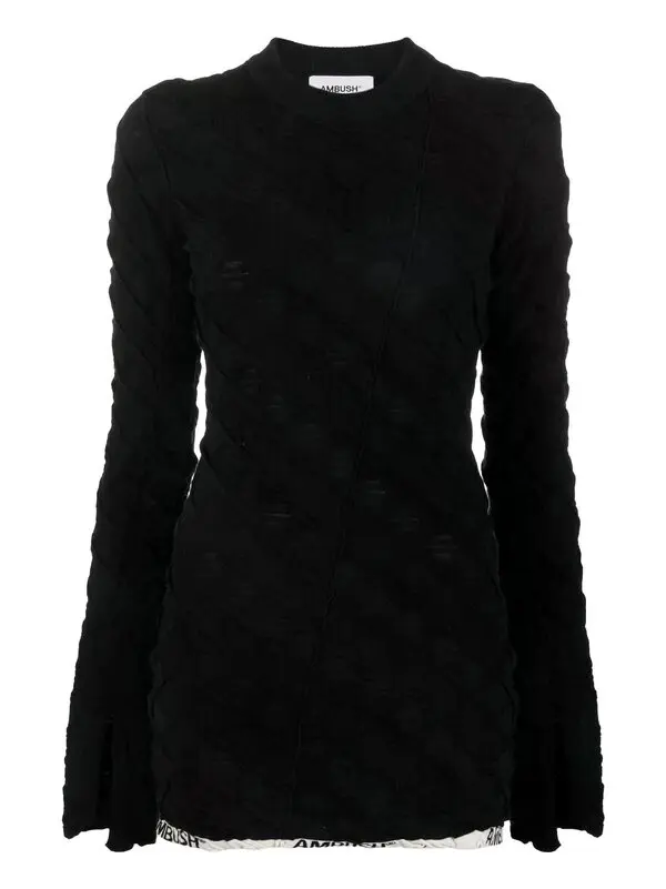 AMBUSH Textured Logo-hem Knit Jumper - Black
