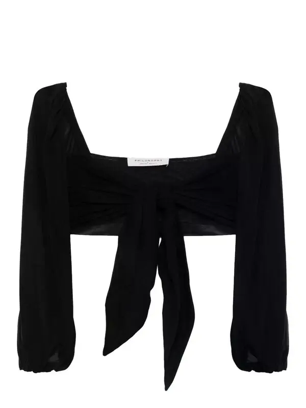 Philosophy Di Lorenzo Serafini Sweetheart Neckline Top With Front Tie - Black