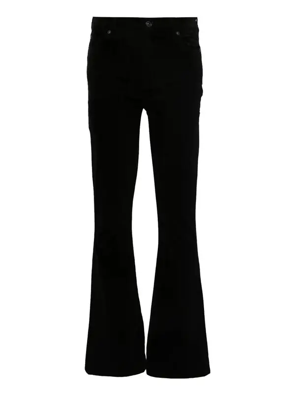 7 For All Mankind High-waisted Velvet Flared Trousers - Black