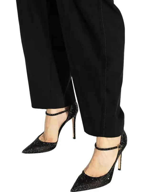 GIANVITO ROSSI 115mm Crystal-embellished Mesh Pumps - Black