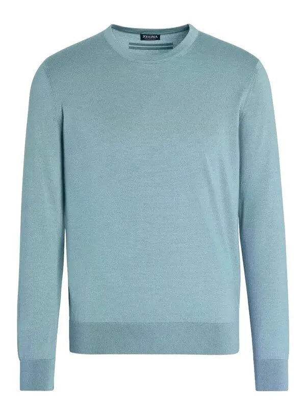 Zegna Crew-neck Fine Knit Jumper - Green