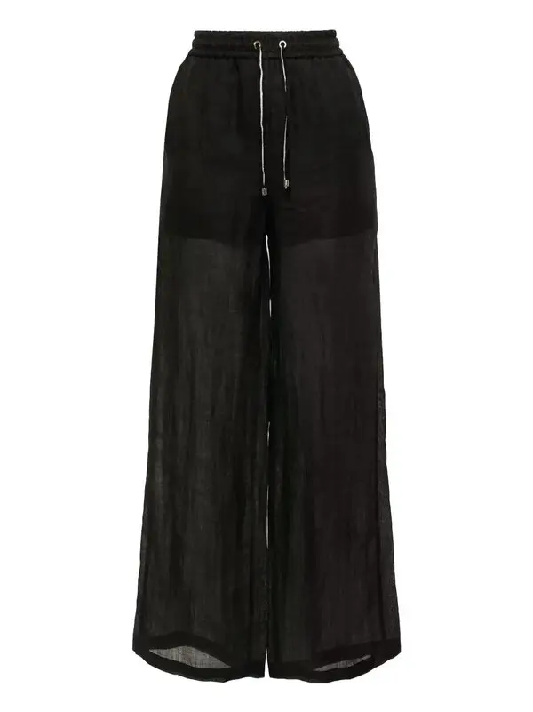 Lorena Antoniazzi Ramie Semi-sheer Trousers - Black