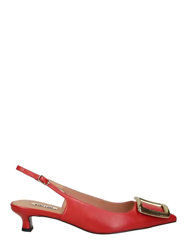 BIBI LOU 35mm Cone Heel Slingback Pumps - Red