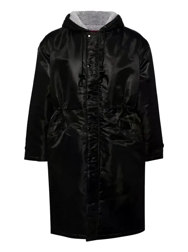 MASTERMIND WORLD Logo Print Hooded Coat - Black