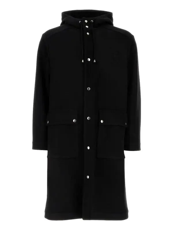 Aspesi Drawstring Buttoned Parka - Black