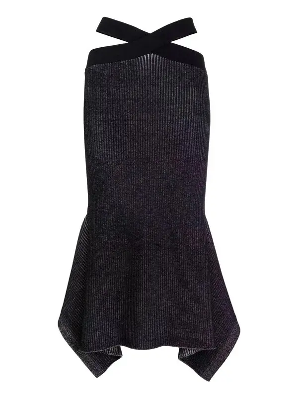 3.1 Phillip Lim Ribbed Knit Asymmetric Skirt - Black