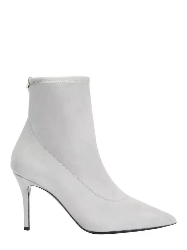 GIUSEPPE ZANOTTI Leather Suede Ankle Boots With Stud Detail - Grey