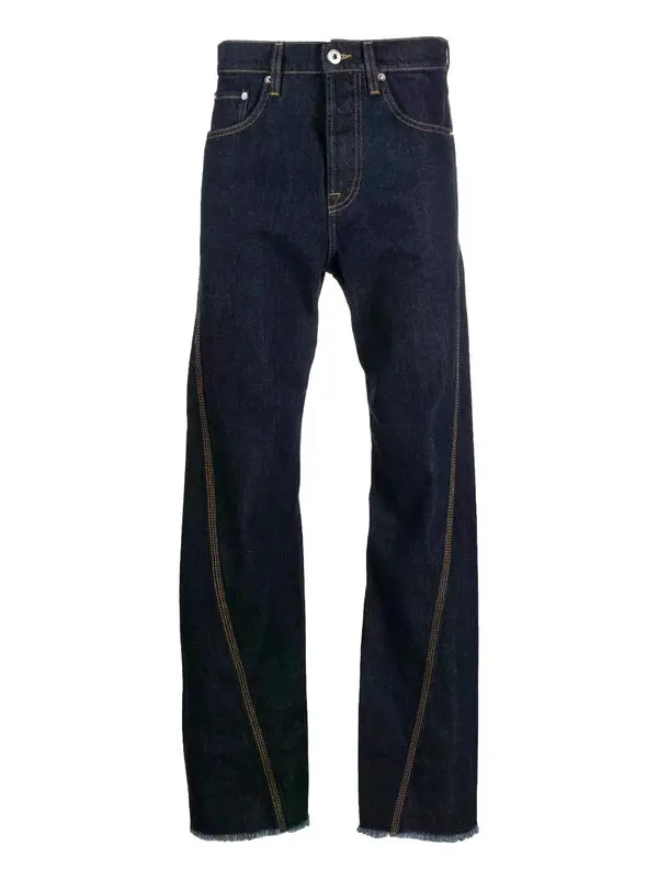 LANVIN Mid-rise Straight-leg Cotton Jeans - Blue