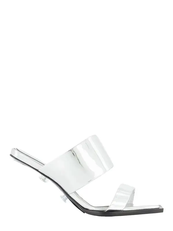 Alexander McQueen Square-toe Wedge-platform Sandals - Silver